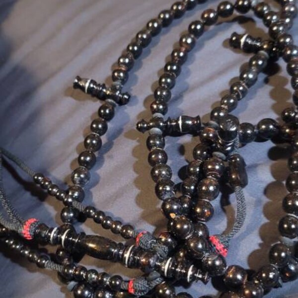 Black Inlaid Coquilla Nut Shadhili Subha Sebha Tasibh Misbaha Prayer ...