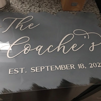 Set of 2 Reception Signs. Freestanding Acrylic Sign, Painted Acrylic ...