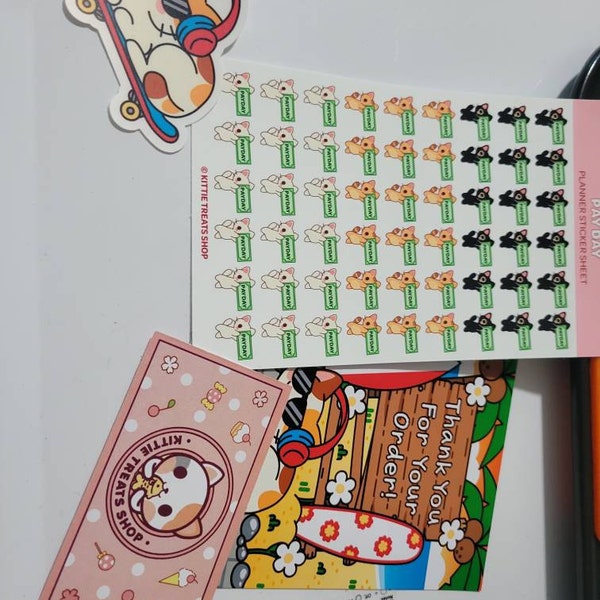 Kawaii Cat Workout Planner Stickers, Workout Reminders, Cute Planner ...