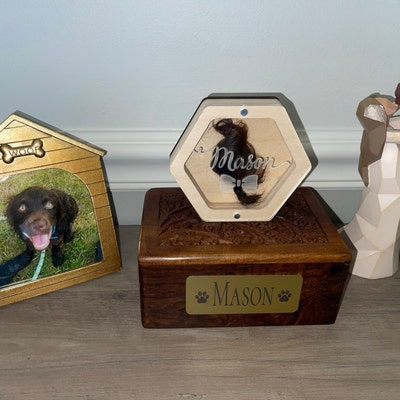 Small Fur Keepsake Box, Pet Hair Memorial Box, Pet Loss, Wooden Pet ...
