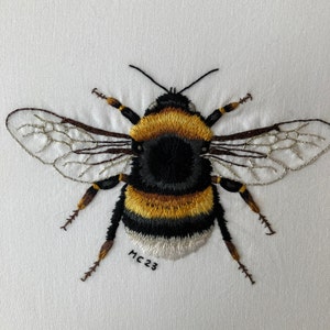 Bee: Hand Embroidery Pattern. Thread Painting Tutorial. PDF Digital ...
