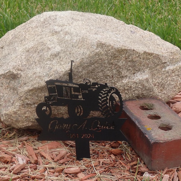 Personalized Tractor Memorial Sign With Stakes, Custom Farming Fields ...