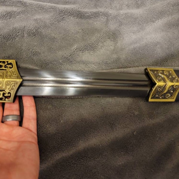 Sokka's Space Sword (black Damascus Steel With Brass Fittings) - Etsy