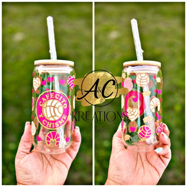 Cafecito Y Chisme Svg Libbey Glass Wrap Svg Pan Dulce Concha 16oz