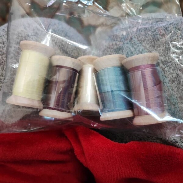 Pure Silk Thread for Embroidery, Blue Shades Non-twisted Flat Silk ...