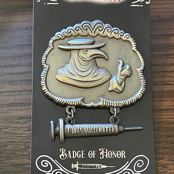 Badge of Honor Plague Doctor Vaccine Enamel Pin - Etsy