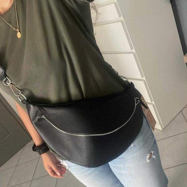 XL Leather Fanny Pack in Cream, Large Fanny Pack, Fanny Pack ...