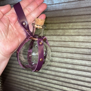 Leather and Glass Potion Bottle With Lanyard Hook - Etsy