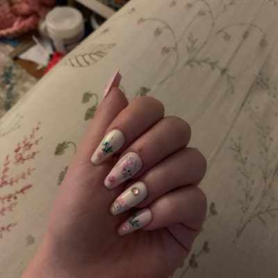 114 chicken Wings Kawaii Cute Chicks Egg Flowers Press on Nails Custom ...