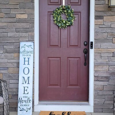 Personalized Porch Sign 4 FT 5 FT Leaning Sign Porch Decor Last Name ...