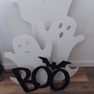 4ft Cute Ghost Trio With BOO Template When Made. Printable Trace & Cut ...