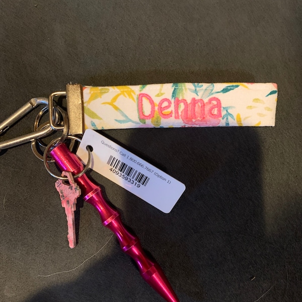 Monogram Key Fob Wristlet: Personalized Cotton Key Chain, Christmas ...