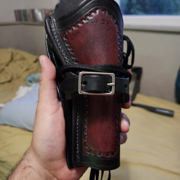 Cowboy Western Fast Draw Leather Holster Fits Colt SAA 1873 Ruger ...