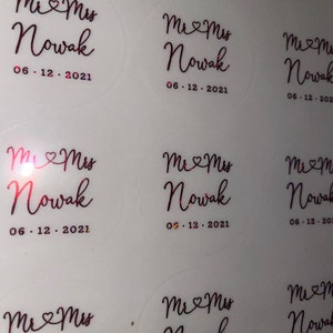 Mr and Mrs Stickers, Personalized Wedding Stickers, Favor Stickers ...