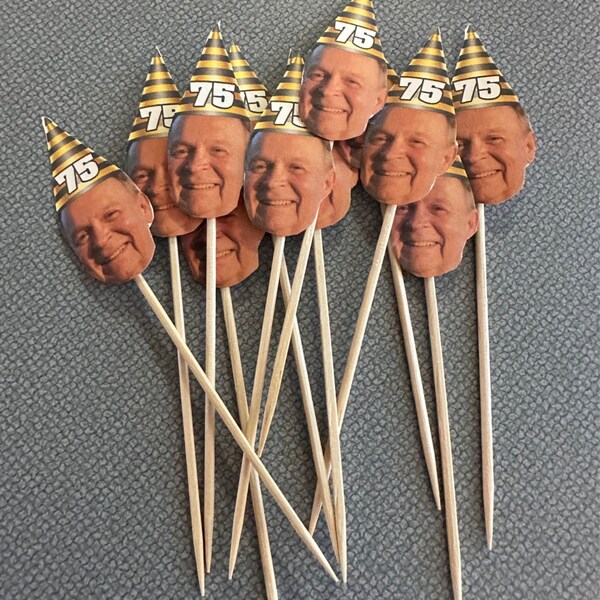 Printable Photo Cupcake Toppers Portrait Cupcake Toppers ANY Age 30th ...