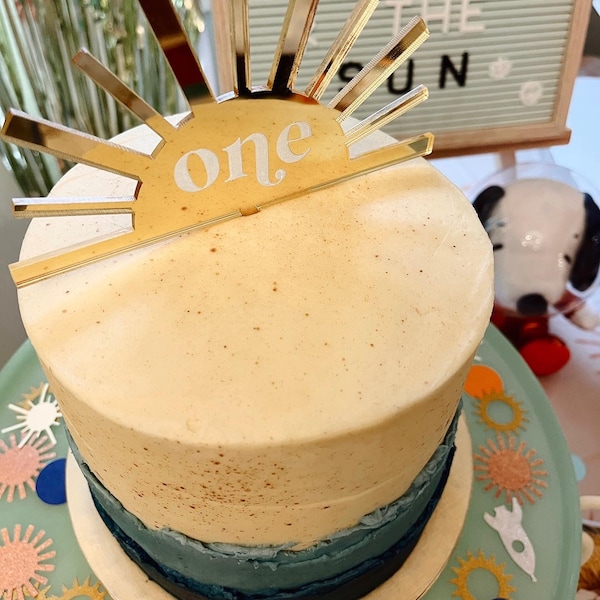 First Trip Around the Sun Cake Topper, 1st Birthday Cake Topper, Sun ...