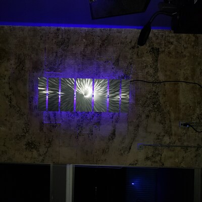 Lighted Metal Wall Art LED Metal Wall Sculpture Color Changing Wall Art ...