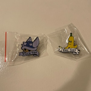 Banana Chain Chomp and Blue Shell Soft Enamel Pin Set of 3 - Etsy