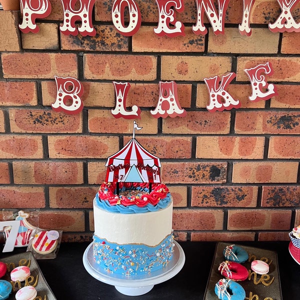 Personalised Circus Banner, Any Name, Circus Birthday Banner, Circus ...