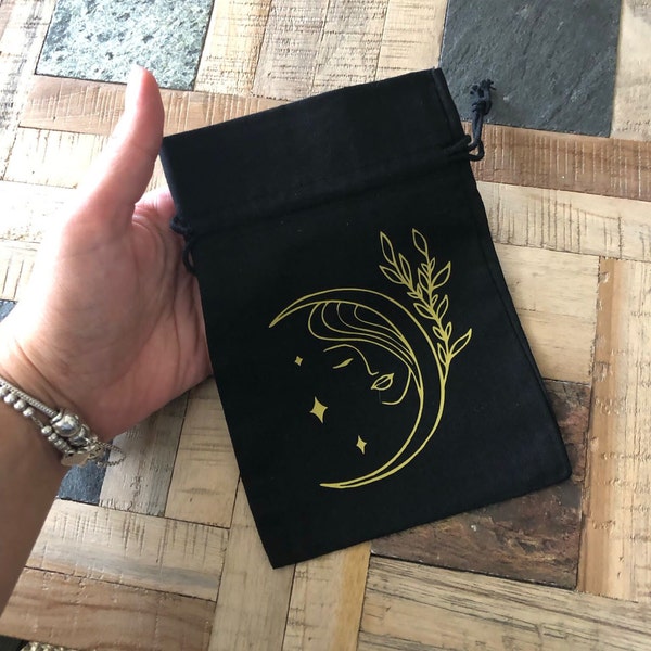 Black Crystal Pouch Bag, Pouch for Crystals, Bag for Crystals, Pouch ...