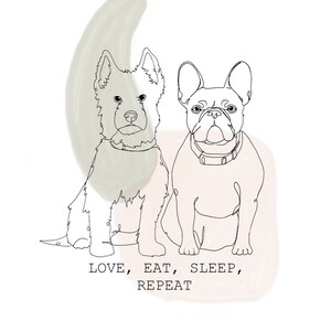 Pet Cartoon Portrait Custom Dog Portrait Custom Painting | Etsy