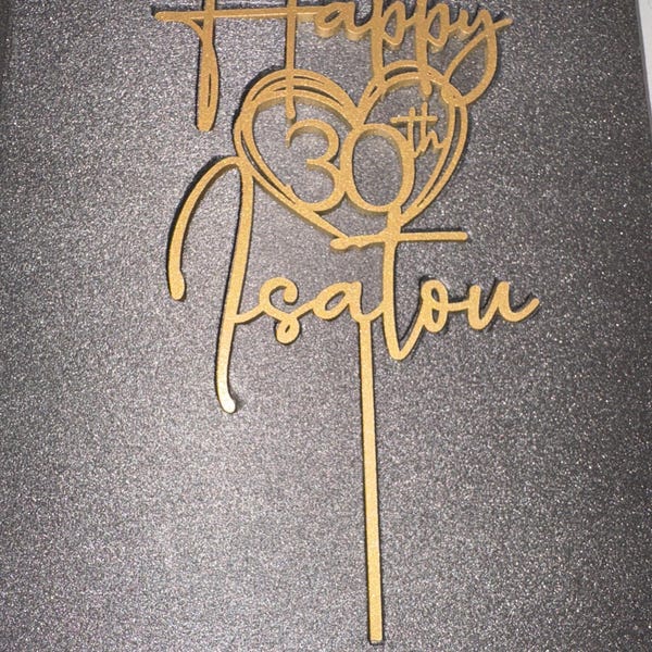 Happy 30th Birthday Cake Topper, Happy Birthday Cake Topper, Custom ...