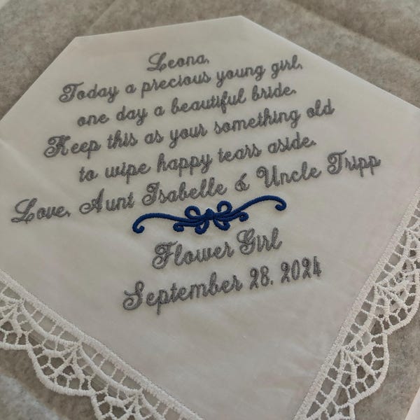 Wedding Handkerchief for Bride, Something Blue, for Your Happy Tears ...