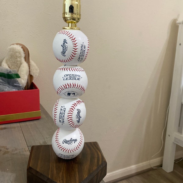 Baseball Lamp. Made With Real Baseballs. Can Be Personalized. the ...