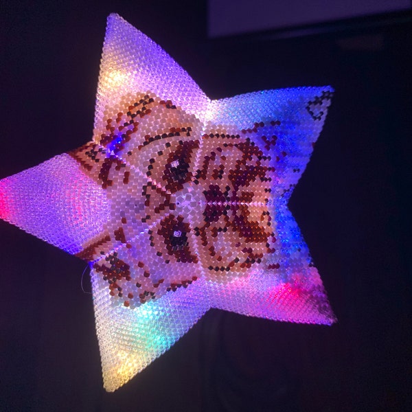 Bumble Bee 3D Peyote Star Pattern PDF Bee Honey and Flowers Beaded Star ...