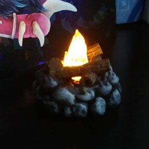 Miniature 1 Campfire With Flickering LED Light Flame for - Etsy