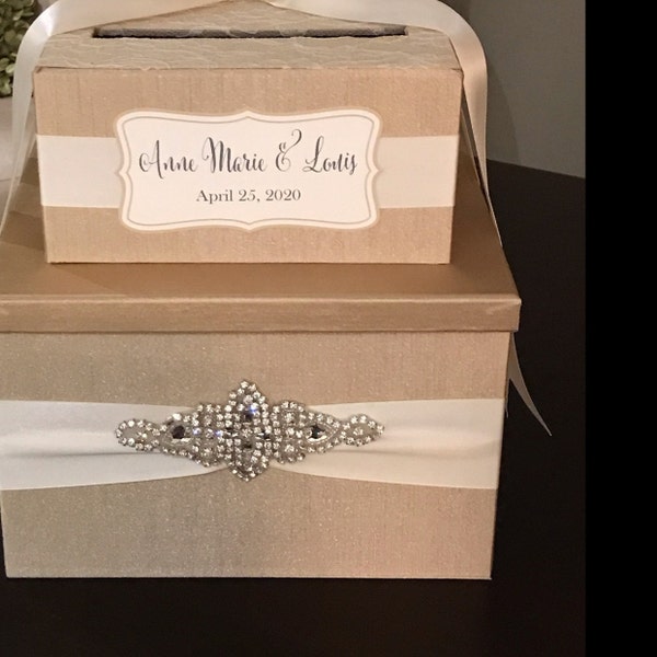 Wedding Card Box, Personalized Last Name Card Box, Card Holder, Wedding ...