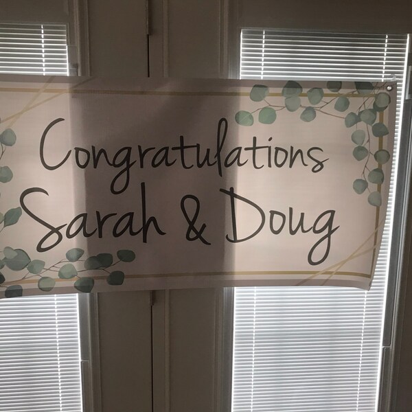 Boho Floral Bridal Wedding Congratulations Banner Wedding Bridal Shower ...