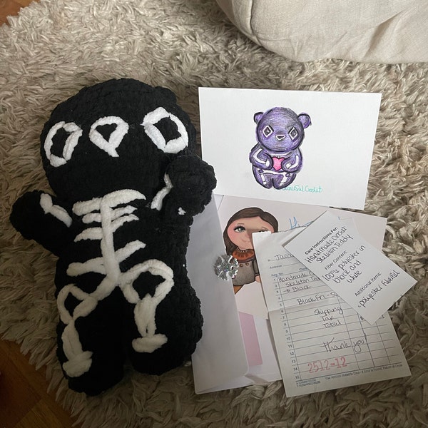 Handmade Crochet Skeleton Teddy Bear - Etsy