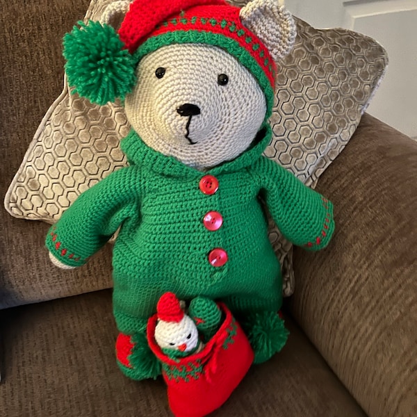 Crochet Pattern of Christmas Clothes for a Bear - Teddy. Crochet ...