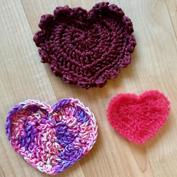 CROCHET PATTERN Easy Heart Coaster Crochet Pattern Cute Valentine's Day ...