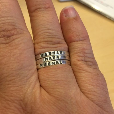 Personalized Stacking Rings/customized Rings/kids Name Rings/new Mom ...