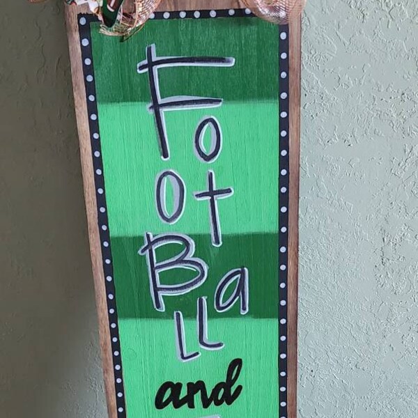 Football and Fall Porch Leaner Welcome Sign Template 4 Foot Tall ...