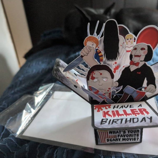 Scary Movie Box Card, Horror Film Card - Etsy
