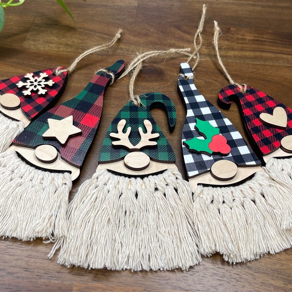 Gnome Macrame Beard Ornaments! 5 Different Gnomes With Extras! Gift ...