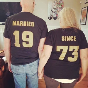 MARRIED SINCE & Celebrating Our 50th ANNIVERSARY Couples T-shirts, Set ...