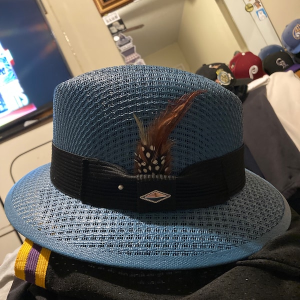 Blue Lowrider Fedora Chicano Hat - Etsy