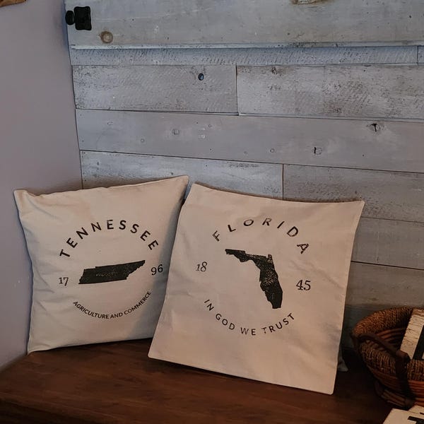 Custom State Pillows in Any State, State Pride Home Gift , New ...
