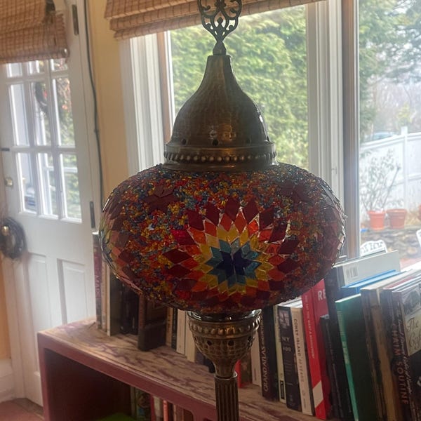 Turkish Mosaic Table Lamp 2-globe Stained Glass - Etsy