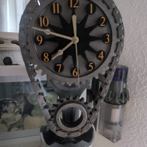 Red Gear Wall Clock, Made With Chevy Small Block Timing Set - Etsy
