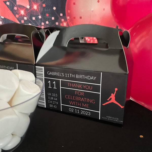 Digital Jordan Party Favor Box Label, Party Favors, Party Bags ...