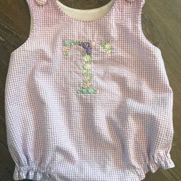 Machine Embroidery LETTER T Uppercase 10cm / 4" Tall Dainty Floral Font ...