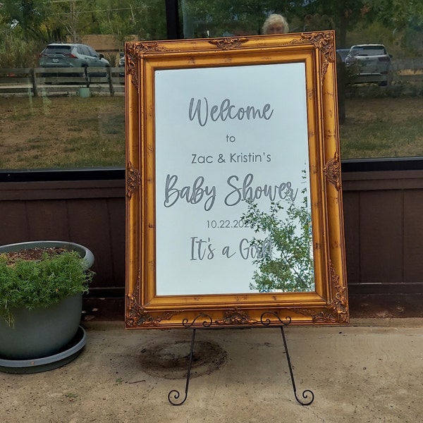 Baby Shower Decal for Mirror or Sign Baby Shower Plexiglass Sign Vinyl ...