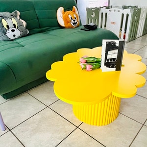 Coffee Table Funky Table Fluted Legs Table Cloud Shaped Table Colorful ...