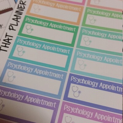 Psychology Appointment Labels Perfect for the Standard Life Vertical or ...