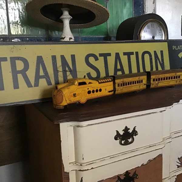 Platform Number Train Station Wood Sign, Personalized Train Lover ...
